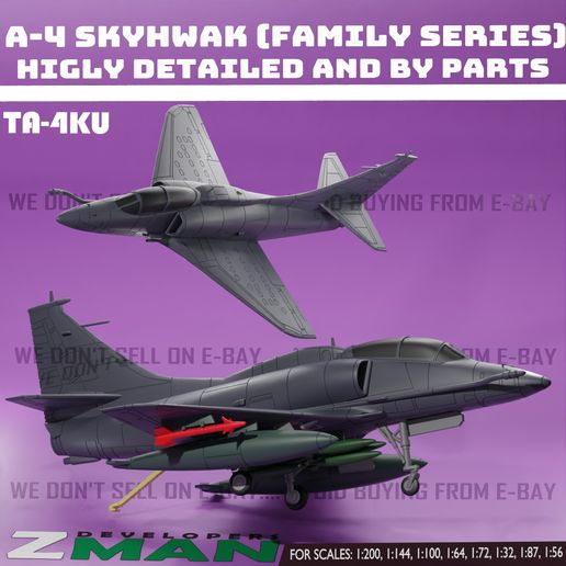 🛩️ TA-4KU SKYHAWK (4 EN 1) V27・Archivo 3D para Impresión 3D・Cults