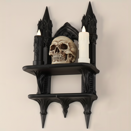 📁 Gothic Cathedral Wall Shelf STL File, Gothic Home Decors 3D Printed ...