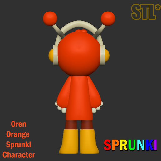 Stl File Orange Oren Stl File Sprunki Incredibox Stl 3d Character Fanart 🍊 Obj・3d Printing