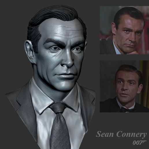 STL file Sean Connery James Bond 🎬 (OBJ)・3D printing template to ...