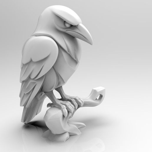 🐦 Mystical Raven Minimalist Sculpture・ STL File for 3D printing・Cults