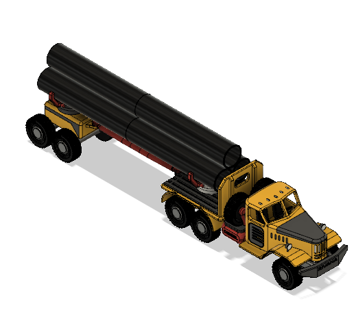 🚚 Yellow Zil Pipe Truck with Movements・Free STL File for ・Cults