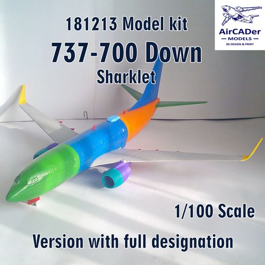 ⬇️ 181213 Model kit 737-700 Sharklet Down scale 1/100・ 3D File for 3D ...