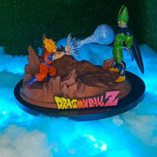 STL file Diorama Goku vs Cell 👾 ・3D print model to download・Cults