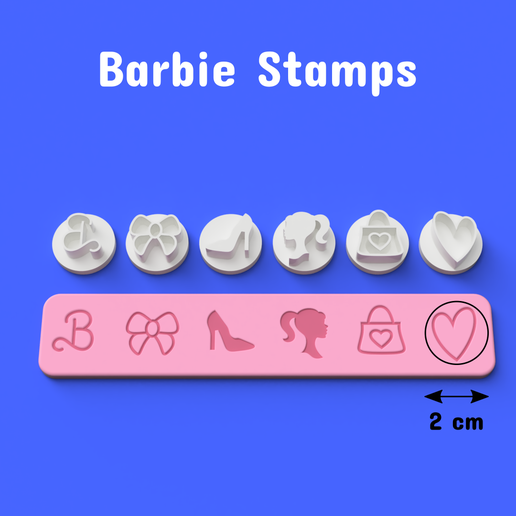 🍽️ Barbie Stamps・ 3D File for ・Cults