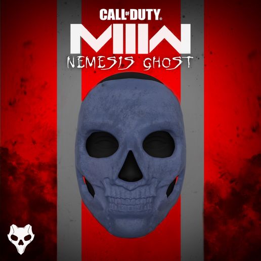 🤙 Call of Duty MWIII Nemesis Ghost Mask.・ STL File for ・Cults