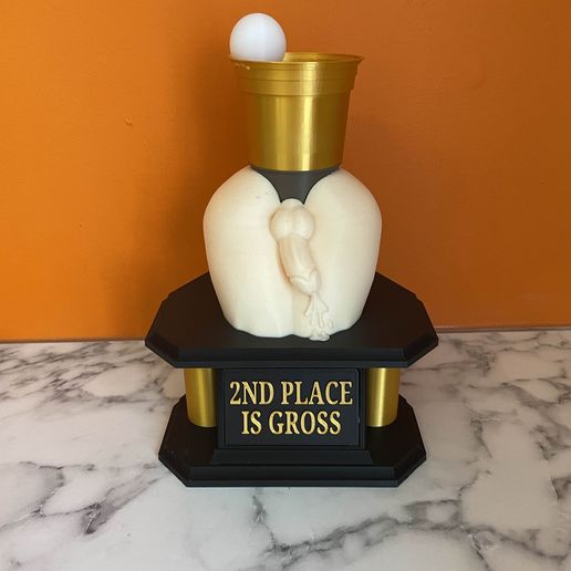 3D file Beer Pong Trophy 🍺 ・3D print design to download・Cults