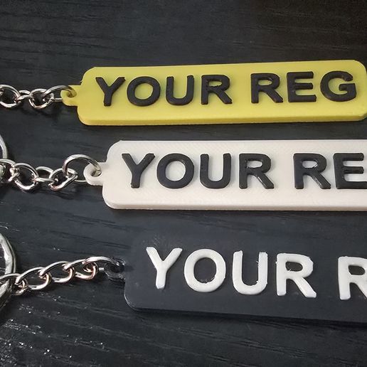 🗝️ UK Number Plate Keyring 3D Print File - Bambu Studio 3MF ...