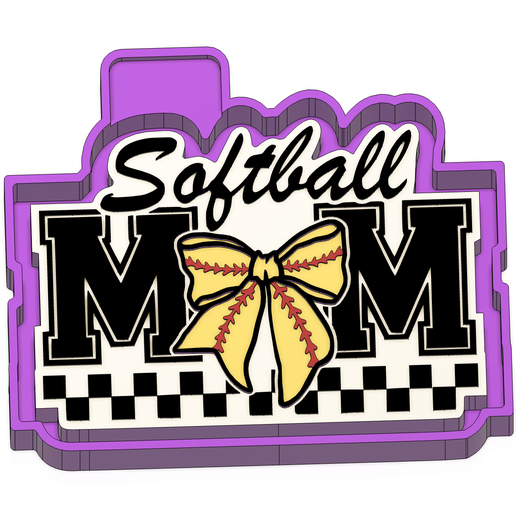 🥎 Softball Mom with Bow Freshie STL Mold Housing・ STL File for 3D ...