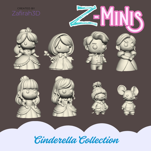 STL file Z-Minis Cinderella Collection 🎬 ・3D printing design to ...