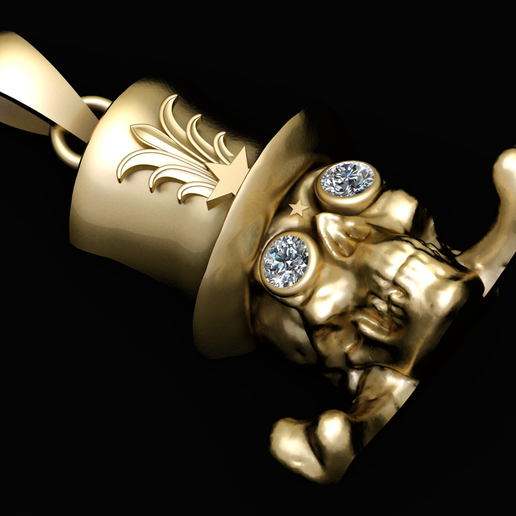 💀 GOLD SKULL FACE PENDANT 3D PRINTABLE MODEL・ STL File for 3D printing ...