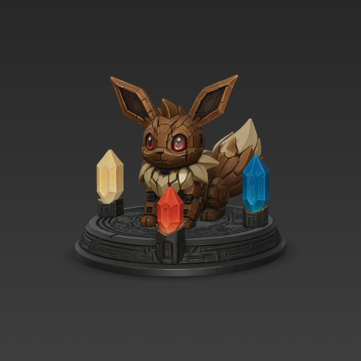 🔮 Crystal Base Mecha Eevee・ STL File for 3D printing・Cults