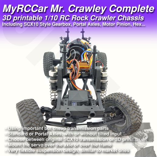 🪨 MyRCCar Mr. Crawley Complete. 1/10 Customizable RC Rock Crawler ...