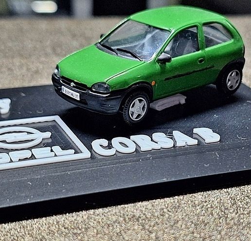 🚗 Opel Corsa B model presentation plate ( 1:87 )・ STL File for 3D ...