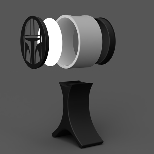 🪖 Mandalorian Helmet Headset Stand with LED Lights・ STL File for 3D ...