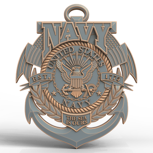 📁 3D Model STL File for CNC Router Laser & 3D Printer 0215. Navy・文件用于 ...