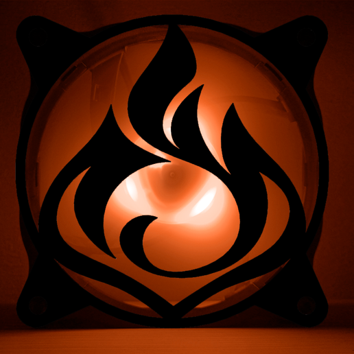 STL file Genshin Impact element Pyro PC fan cover 🧑‍🔧 (OBJ and 3MF)・3D ...