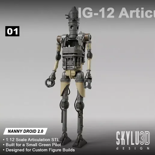 🤖 IG-12 One12 Escala Articulación STL Modelo de impresión 3D・Archivo ...