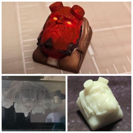 3D printable Hellboy MX Artisan Keycap for Mechanical Keyboard • made with ANYCUBIC Photon Mono ...