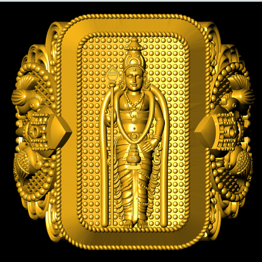 💍 murugan kumara swami ayyappa gold silver ring bornze 3D print model ...