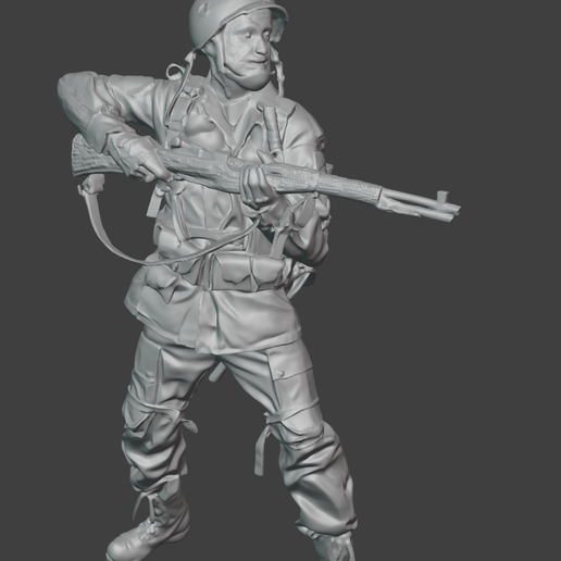 🫡 WW2 1:72 Scale Airborne Soldier・ STL File for 3D printing・Cults