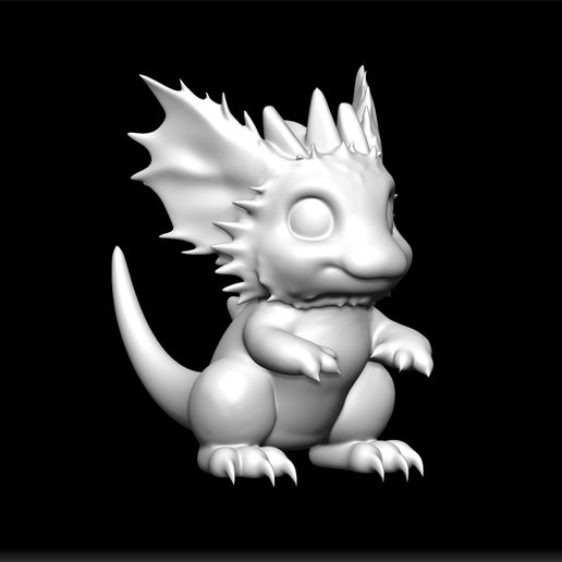 STL file Cute Toon Dragon Model - Cartoon Dragon STL - Cute Toon Dragon ...