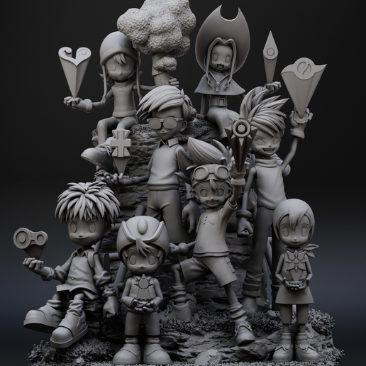 🐉 Digimon Diorama2・ STL File for 3D printing・Cults