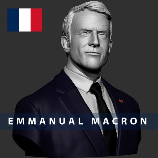 👾 Emmanuel Macron France's President・ STL File for 3D printing・Cults