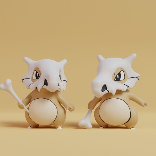 🐉 Pokemon - Cubone with 2 poses・ STL File for ・Cults