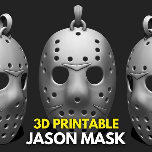 3D 文件 Jason Voorhees Mask Pendant STL File for 3D Printing - Keychain 📁 ...