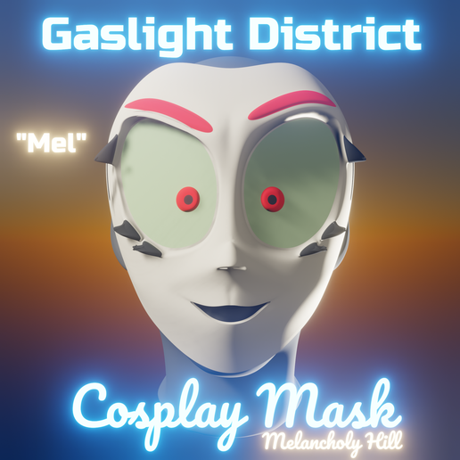 🎭 Melancholy Hill Mask - Gaslight District・ STL File for 3D printing・Cults