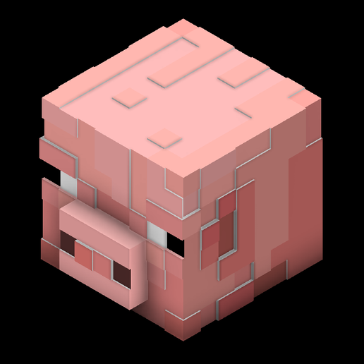 🐖 MINECRAFT PIG HEAD・ STL File for 3D printing・Cults
