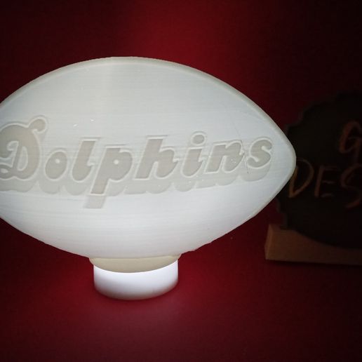 🏈 Retro Miami Dolphins NFL FOOTBALL LIGHT・ STL File for 3D printing・Cults