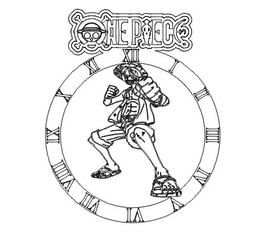 🎨 One Piece svg clock/Luffy cutout/3D layer/Plywood cutout/Paper cutout ...