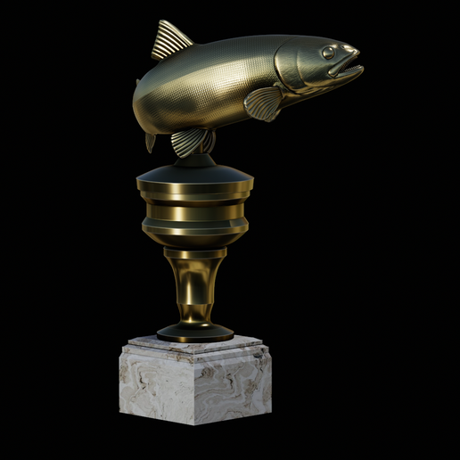 🐠 fish rainbow trout / Oncorhynchus mykiss trophy cup for 3d printing ...