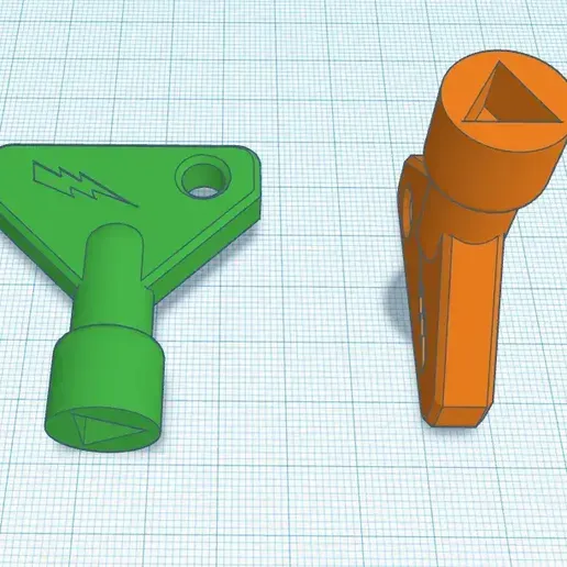 ⚡ Electric cabinet key (triangle)・ STL File for 3D printing・Cults