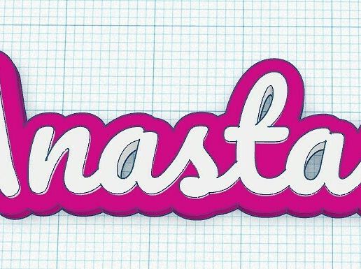STL file Fancy Keychain Name Tag - Anastasia 🗝️ ・3D print model to ...