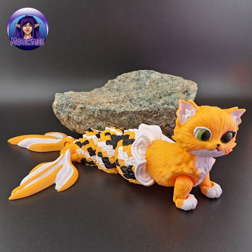 3D file MerCat - Mermaid Cat 🧜‍♀️ ・3D print design to download・Cults