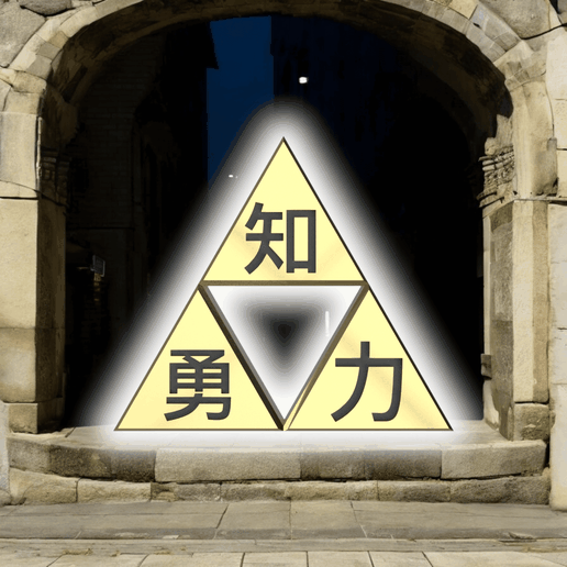 🚩 Legend of Zelda Triforce Kanji: “Wisdom” (知), “Valor” (勇), and “Power ...