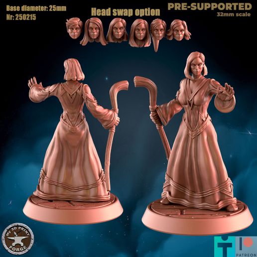 3D file Female Priest Two Models ♀️ ・3D printable design to download・Cults