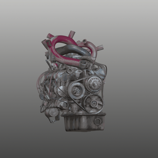 💜 Corazón de motor・Archivo STL para Impresión 3D・Cults