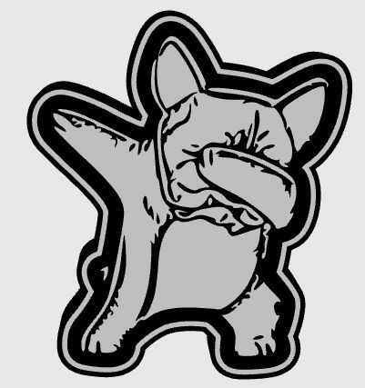 🐂 Dabbing French Bull dog Light Box - Digital files・ STL File for 3D ...