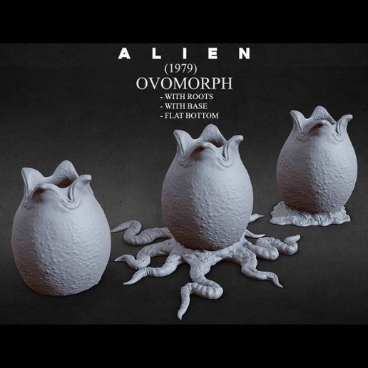 👽 3D PRINTABLE OPEN ALIEN EGGS THREE PACK・ STL File for 3D printing・Cults