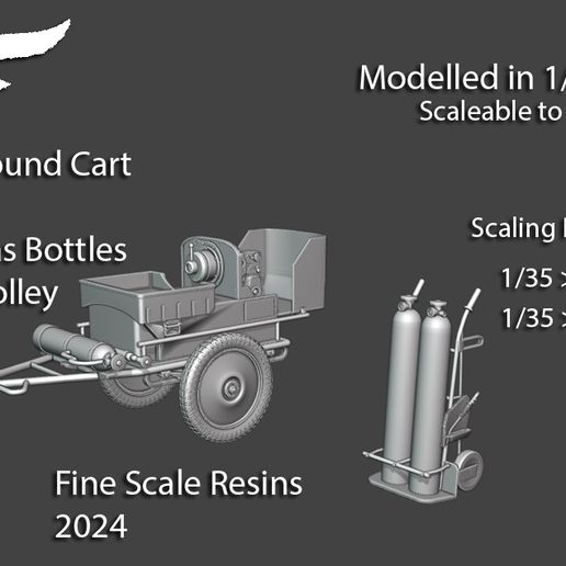 🛒 1/35 Luftwaffe Ground Cart Set 1・ STL File for 3D printing・Cults