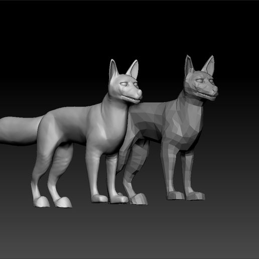 Fichier STL Loup lowpoly et highpoly - loup pour jeu - loup jouet 🐉 (OBJ)・Objet imprimable en 3D ...