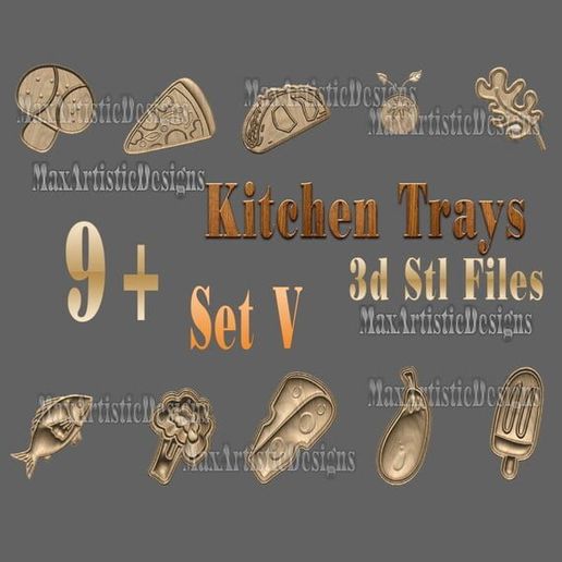 🔪 45+ High-Quality Kitchen Tray STL Files for CNC Routing and 3D ...