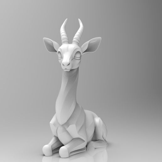 🗿 Gazella gazella minimalist sculpture・ STL File for 3D printing・Cults