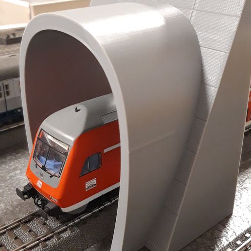 ⚡ Modern tunnel portal for model railroad H0 (version for electric ...