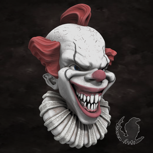 🤡 PENNYWISE CLOWN WALL ART & MASKS・ STL File for 3D printing・Cults