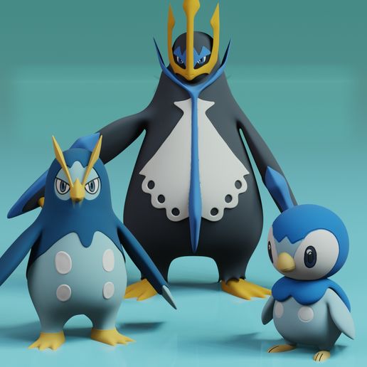 🐉 Piplup Evolution Line Pack・ STL File for 3D printing・Cults